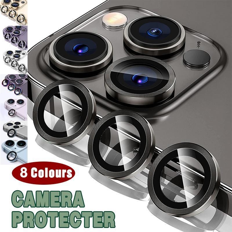 For iPhone 14/14 Plus Metal Camera Lens Glass Screen Protector - Light ...